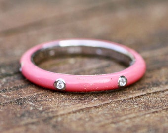 Pink wedding band | Etsy
