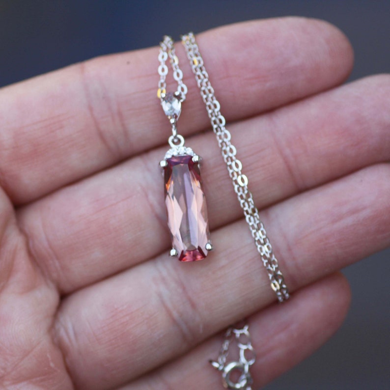 Emerald Cut Color Change Diaspore Pendant Sterling Silver 925 - Etsy