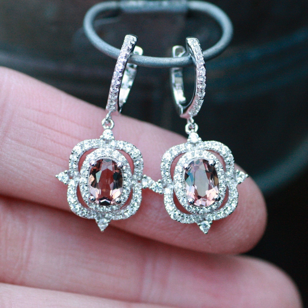 Victorian Inspired Color Change Diaspore Earrings in Solid Sterling ...