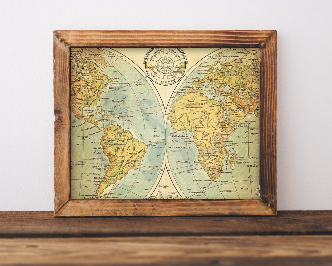 Printable Men Gift Explore Print Travel Poster Vintage Map - Etsy