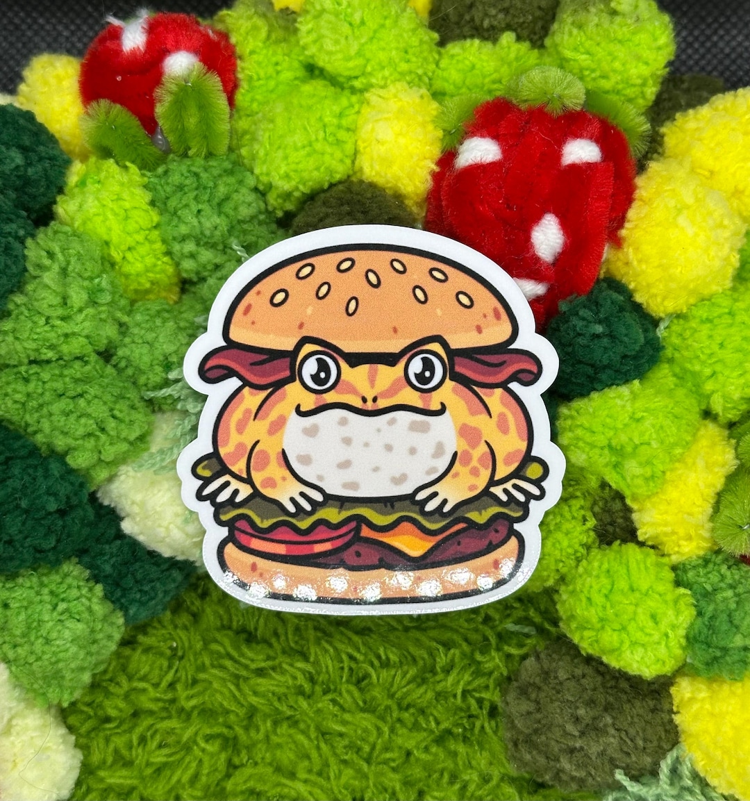 Burger Pac-man Frog Stickers! Frogs, Pacman, Decals, Vinyl, Tumbler, Pets, Animals, Laptop ...