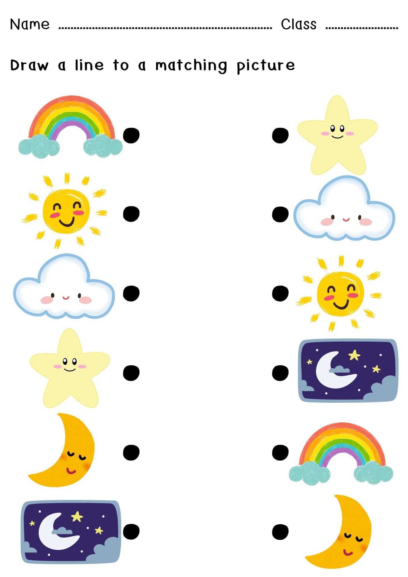 Digital Printable Worksheet 20 Matching Picture Worksheet (A4 Activity ...