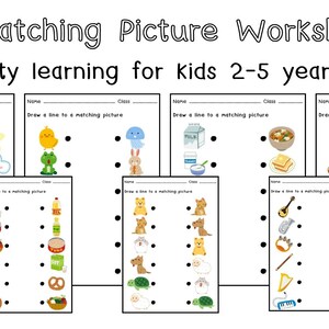 Digital Printable Worksheet 20 Matching Picture Worksheet (A4 Activity ...