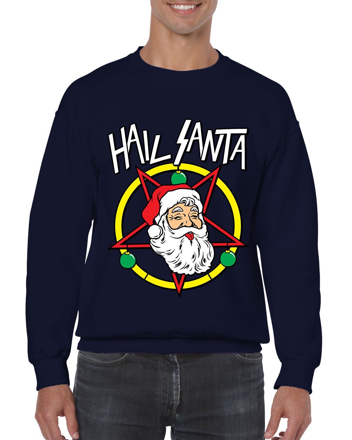 Hail Santa Metal Parody Funny Xmas Tree Christmas Pentagram - Etsy