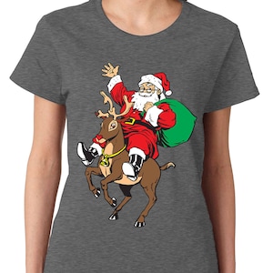 Santa Riding Reindeer Christmas Presents Sweater Holiday Gift Idea ...