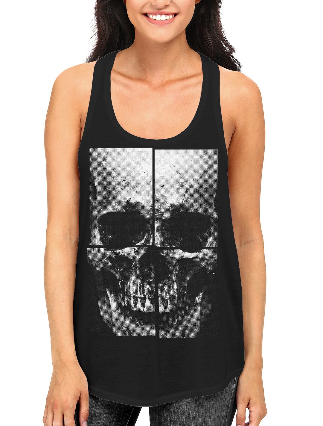 Big Cracked Skull Head Skeleton Cranium Punk Rock Hardcore - Etsy