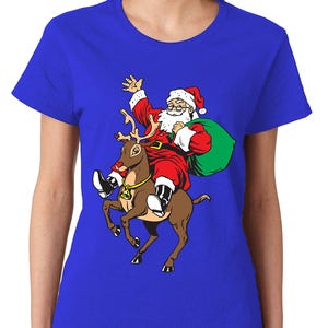 Santa Riding Reindeer Christmas Presents Sweater Holiday Gift Idea ...