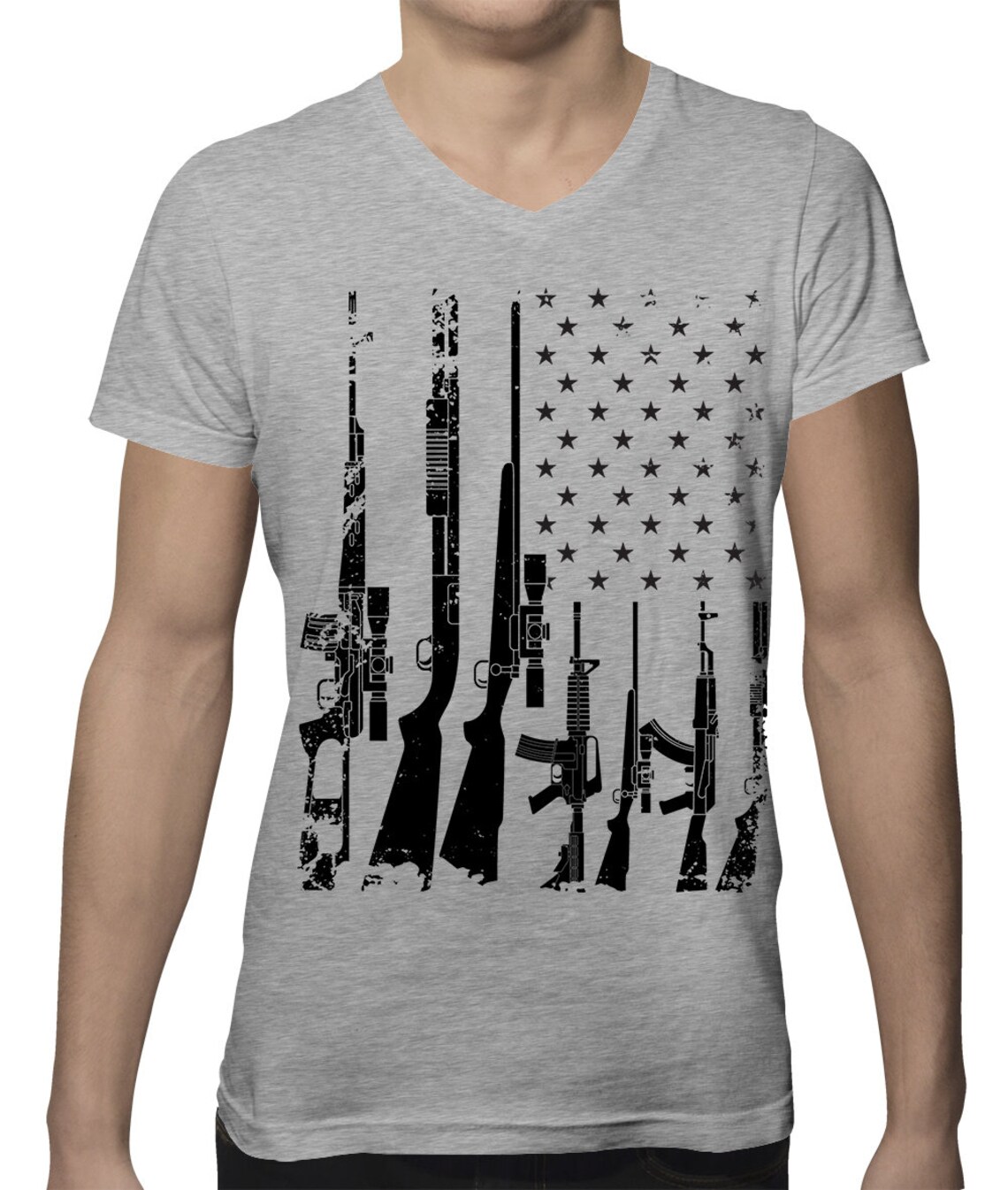 Distressed American USA Gun Flag Patriotic Bullet Rifle 2nd - Etsy