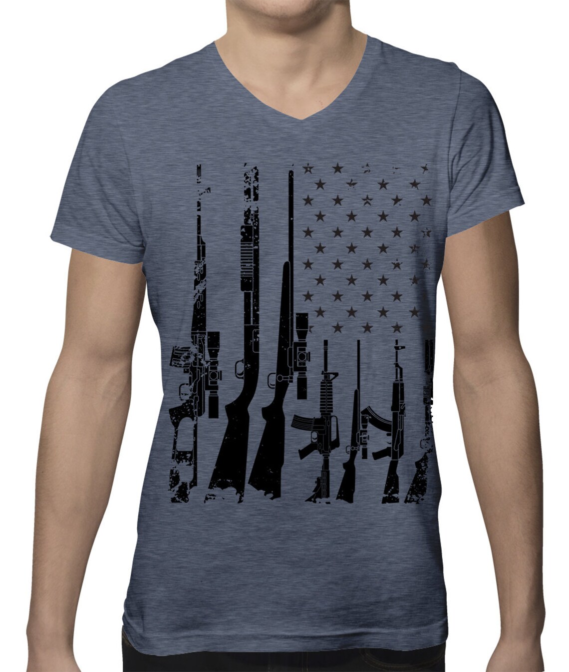 Distressed American USA Gun Flag Patriotic Bullet Rifle 2nd - Etsy