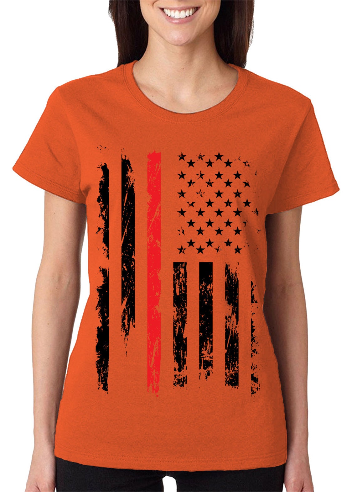 Red Line USA Flag Firefighter Appreciation Fire Safety Red - Etsy