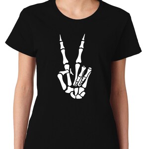 Skeleton Peace Hand Bones Peace Sign Skeletal Fingers Halloween Spooky ...