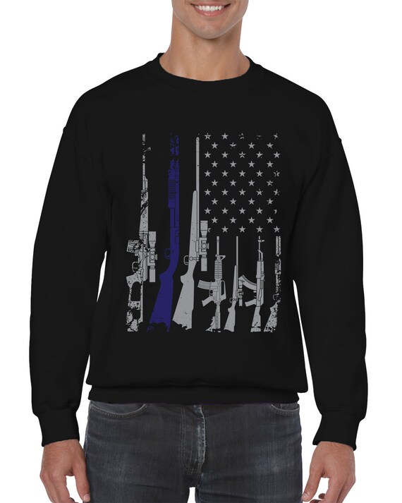 Silver Blue Line Gun Flag Patriotism 2nd Amendment Gun Rights | Etsy