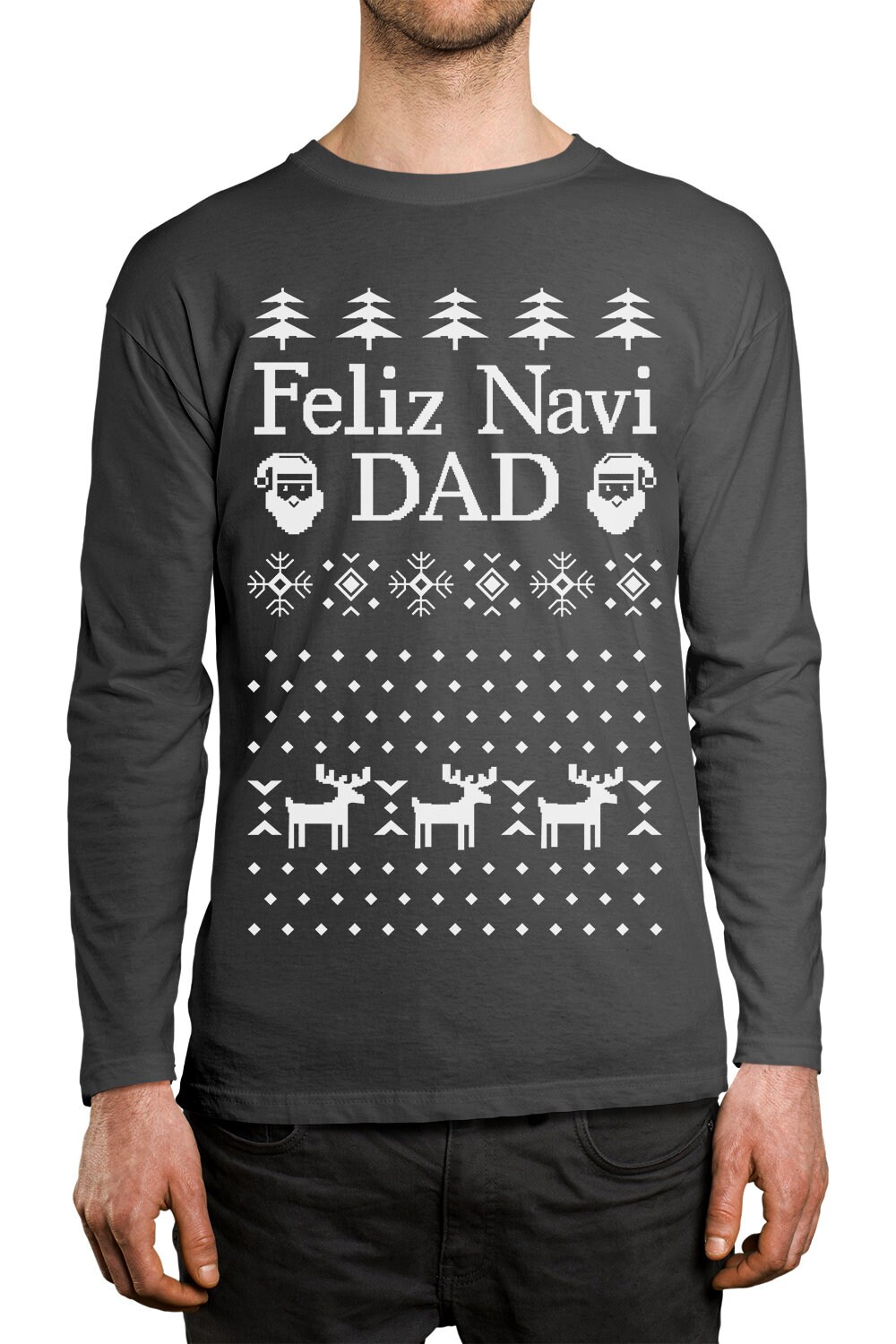 Feliz Navi Dad Ugly Sweater Print Funny Xmas Tree Christmas | Etsy