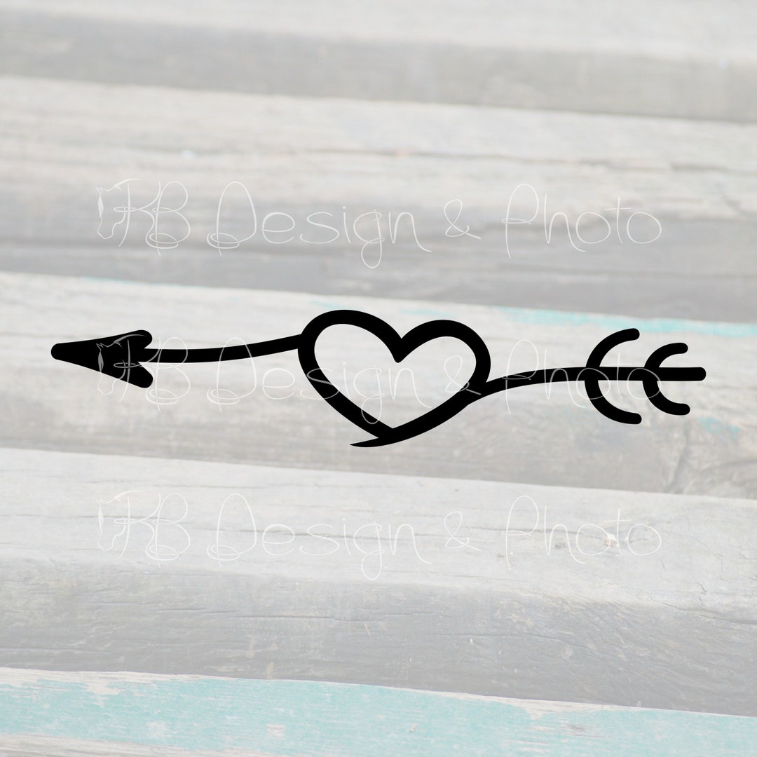 Heart Arrow Vector & Raster Files- SVG, PNG, JPG - Etsy