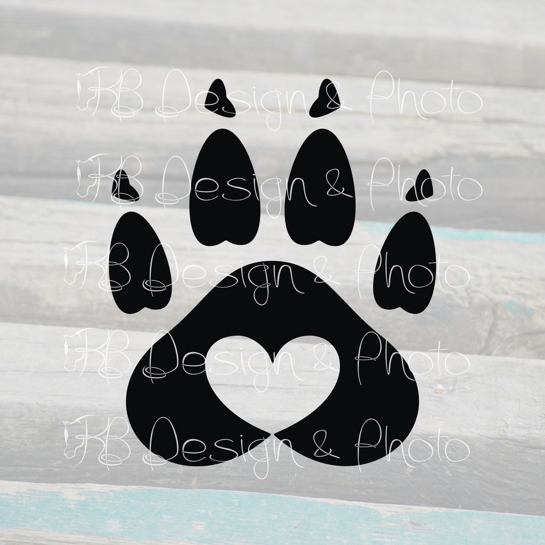 Heart Paw Vector/raster- SVG, PNG, JPG - Etsy