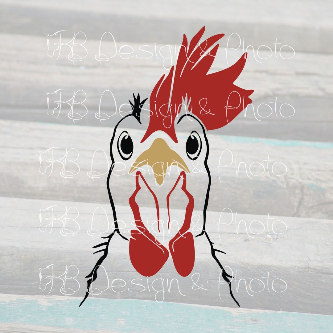 Rooster Head Vector/raster- SVG, PNG, JPG - Etsy