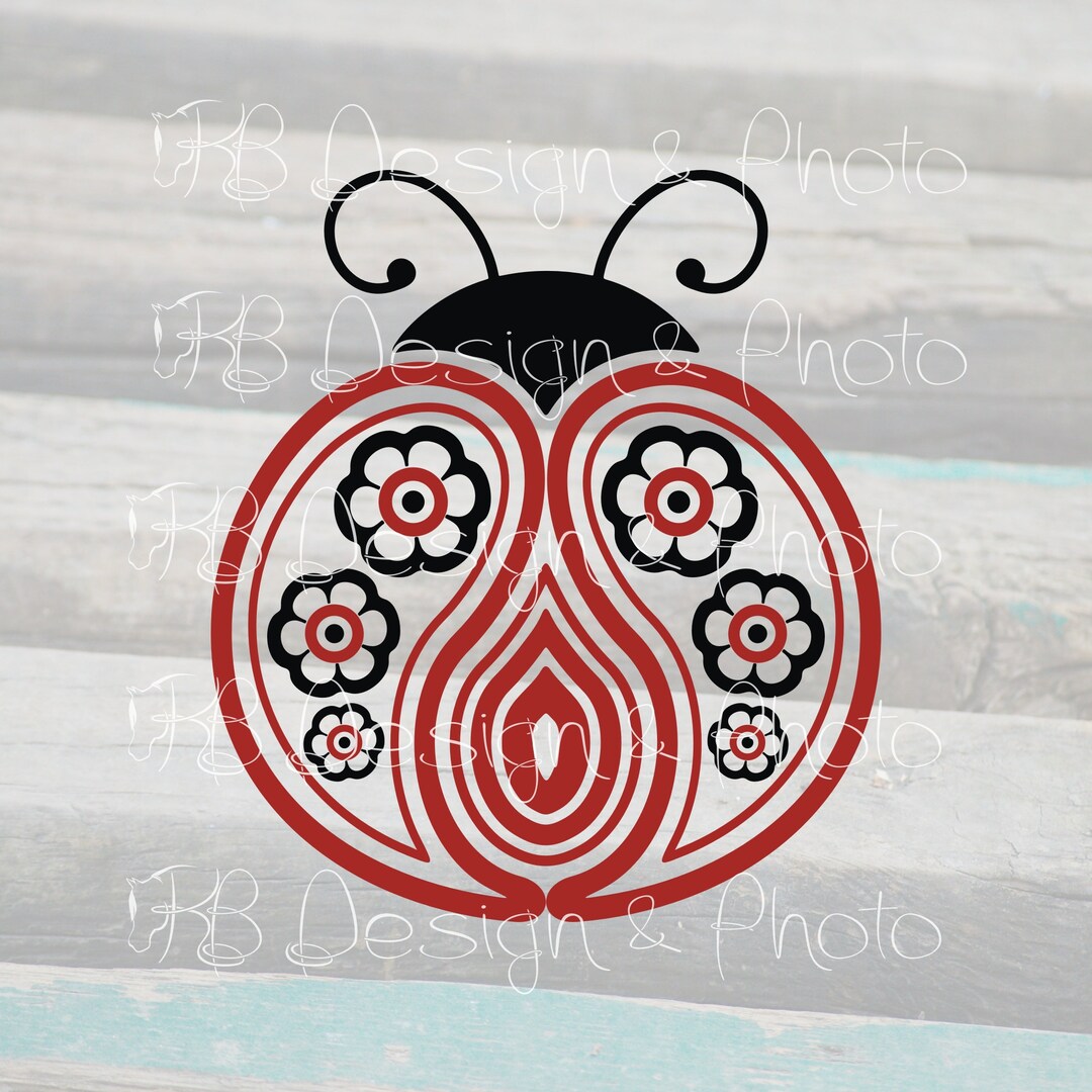 Ladybug With Flowers Vector/raster- SVG, PNG, JPG - Etsy