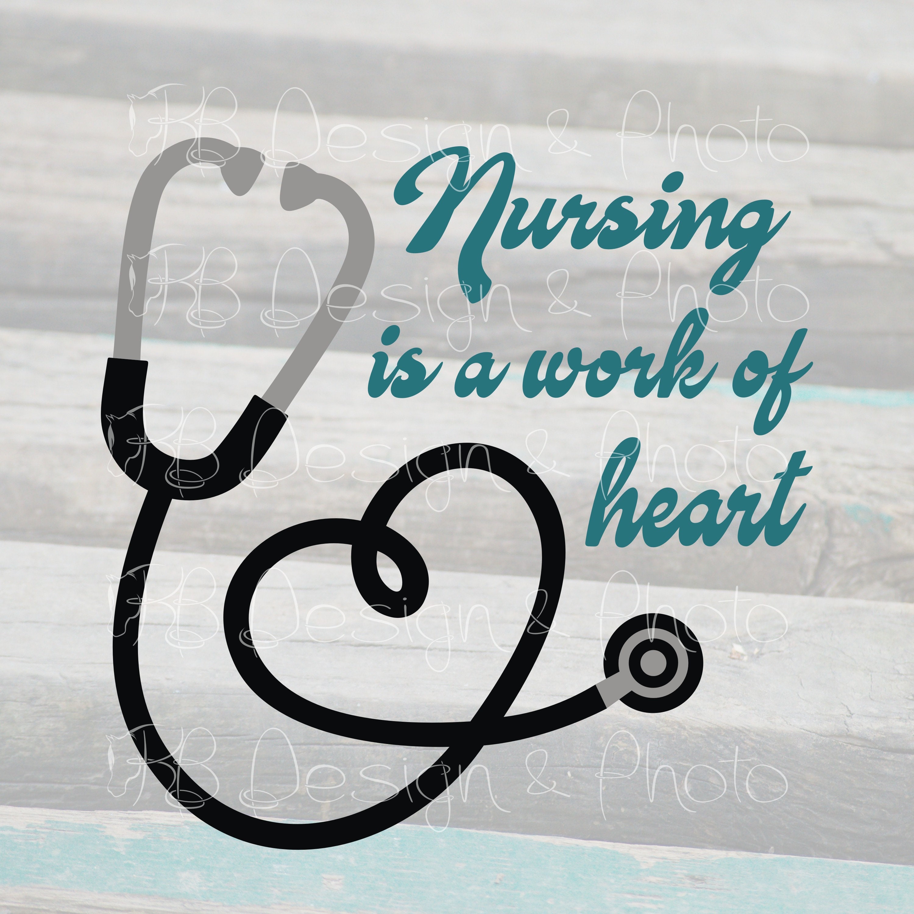 Nursing Is A Work of Heart Stethoscope Vector/Raster SVG PNG | Etsy
