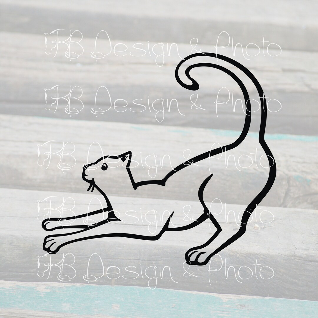 Cat Stretching Vector/raster- SVG, PNG, JPG - Etsy