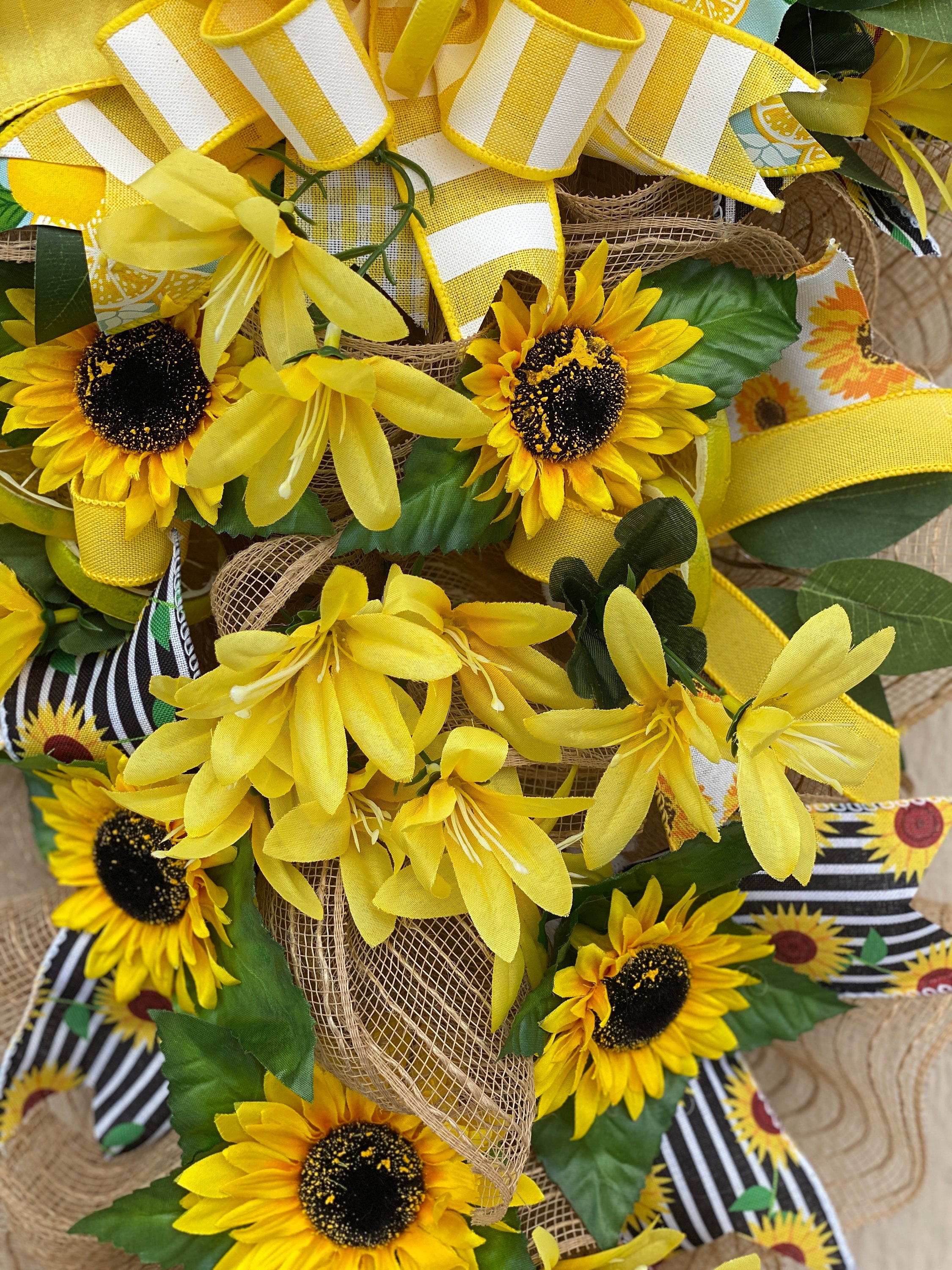 Sunflower Swag, Yellow Swag, Summer Swag, Sunflower and Lemon Swag ...