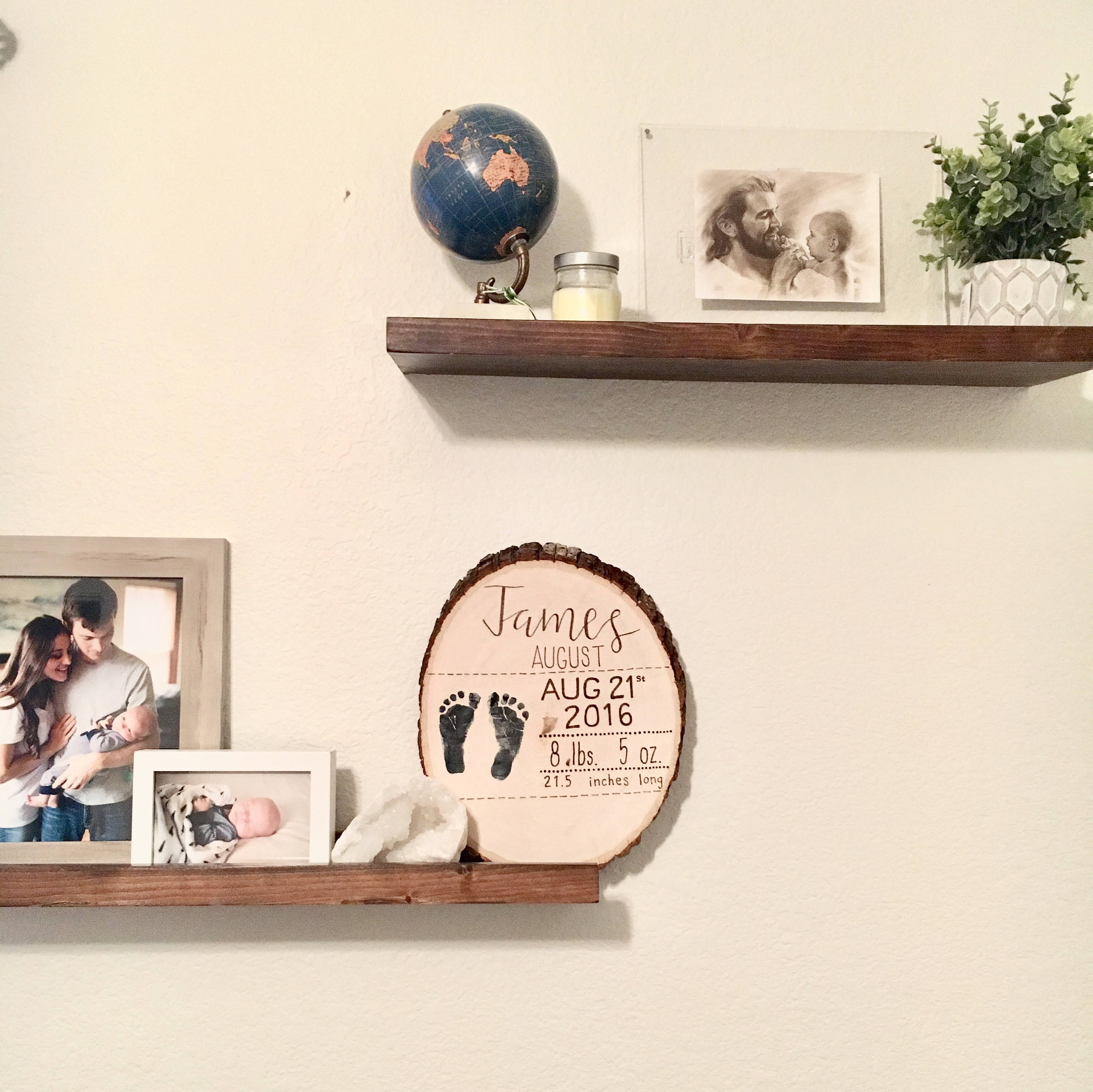 Baby Announcement Birth Announcement Custom Wood Round Tree Slice - Etsy