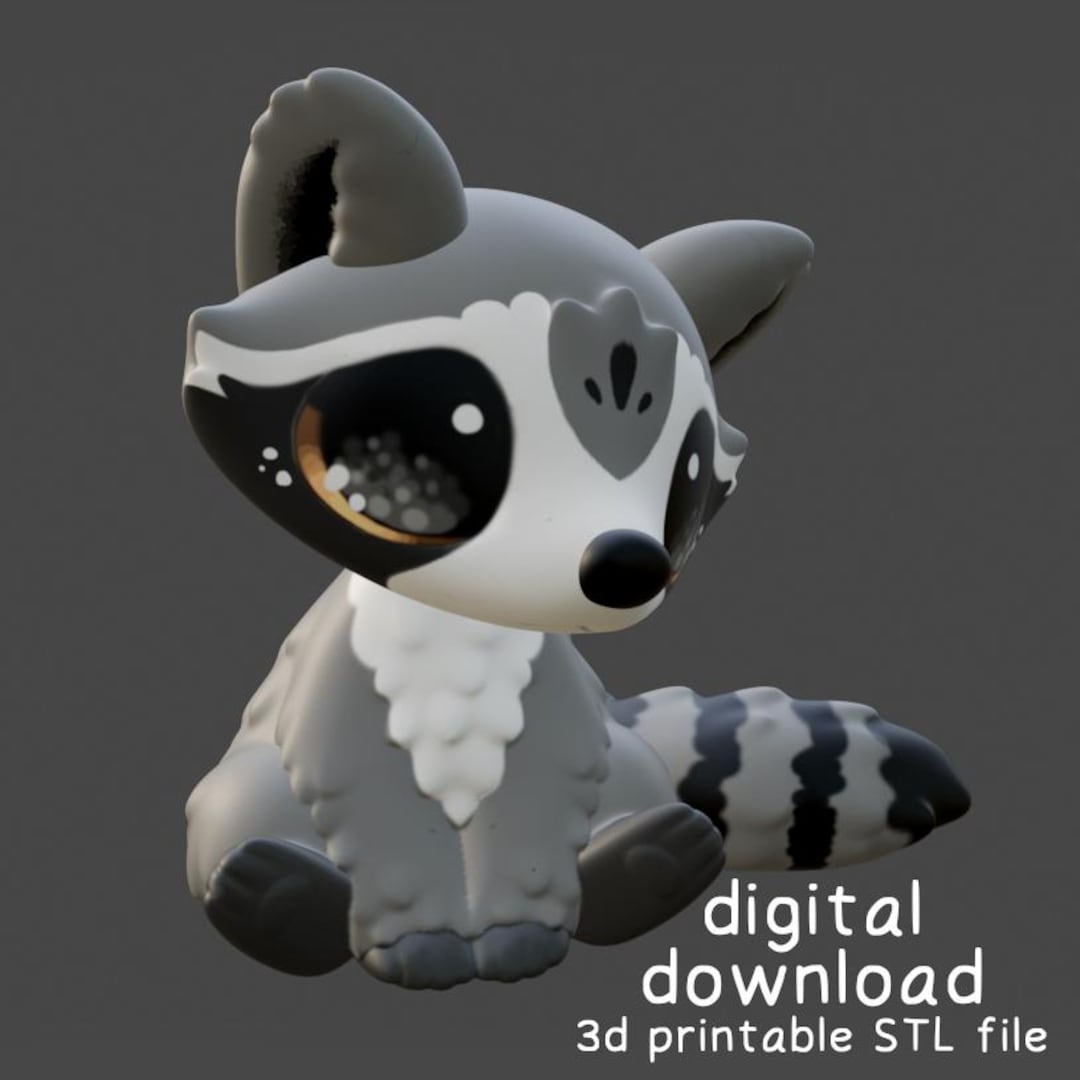 Raccoon - Digital Download - 3d Printable STL File - 3d Model - Etsy