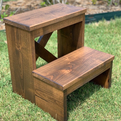 Wood Step Stool 10 Tall by CW Furniture Custom Choose Finish | Etsy