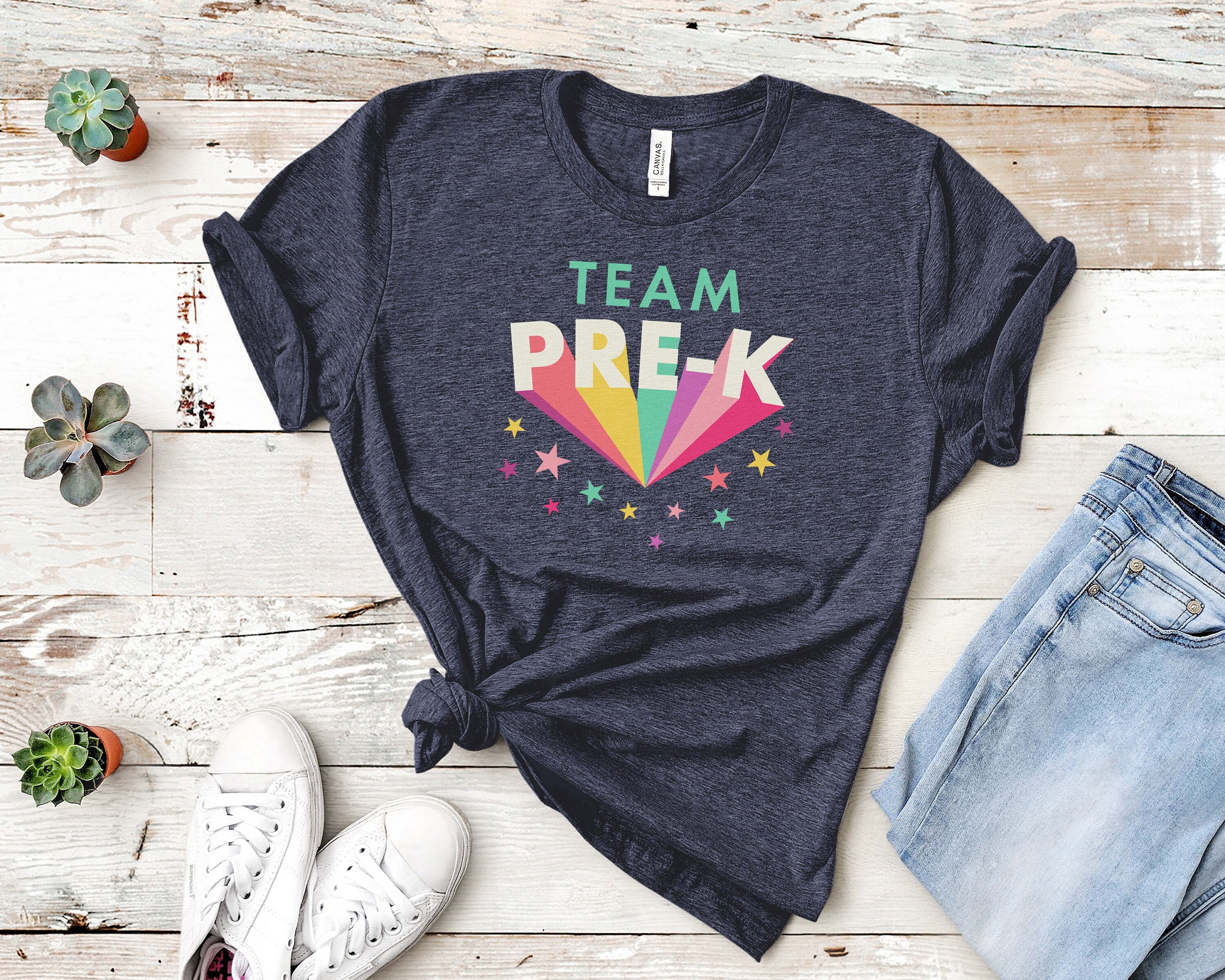 Pre-k Team Shirt, Bella+canvas Teacher Tee - Etsy