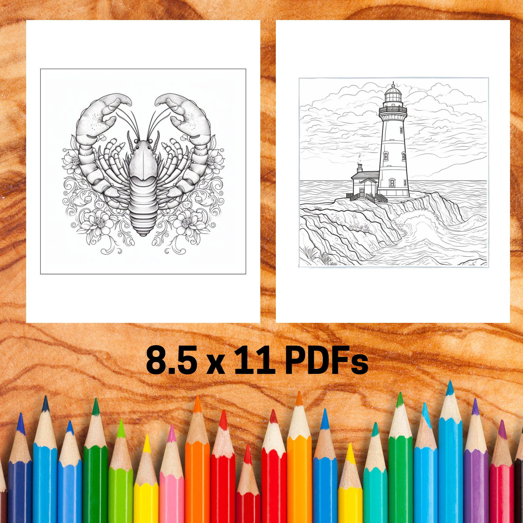 16 Beach Themed Coloring Pages for Kids Digital Download Ocean Themed ...