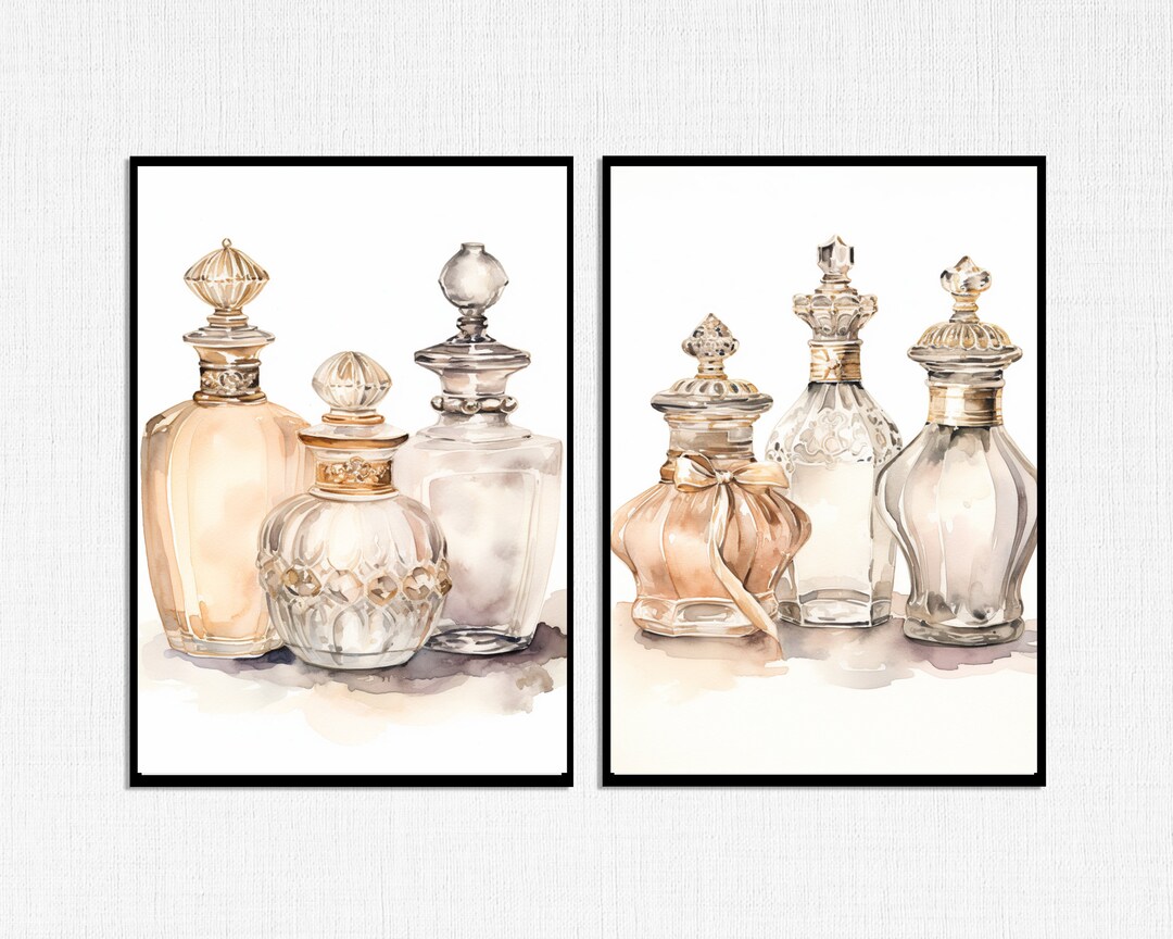 Perfume Bottle Art Prints; Wall Decor; Set of Two - Etsy
