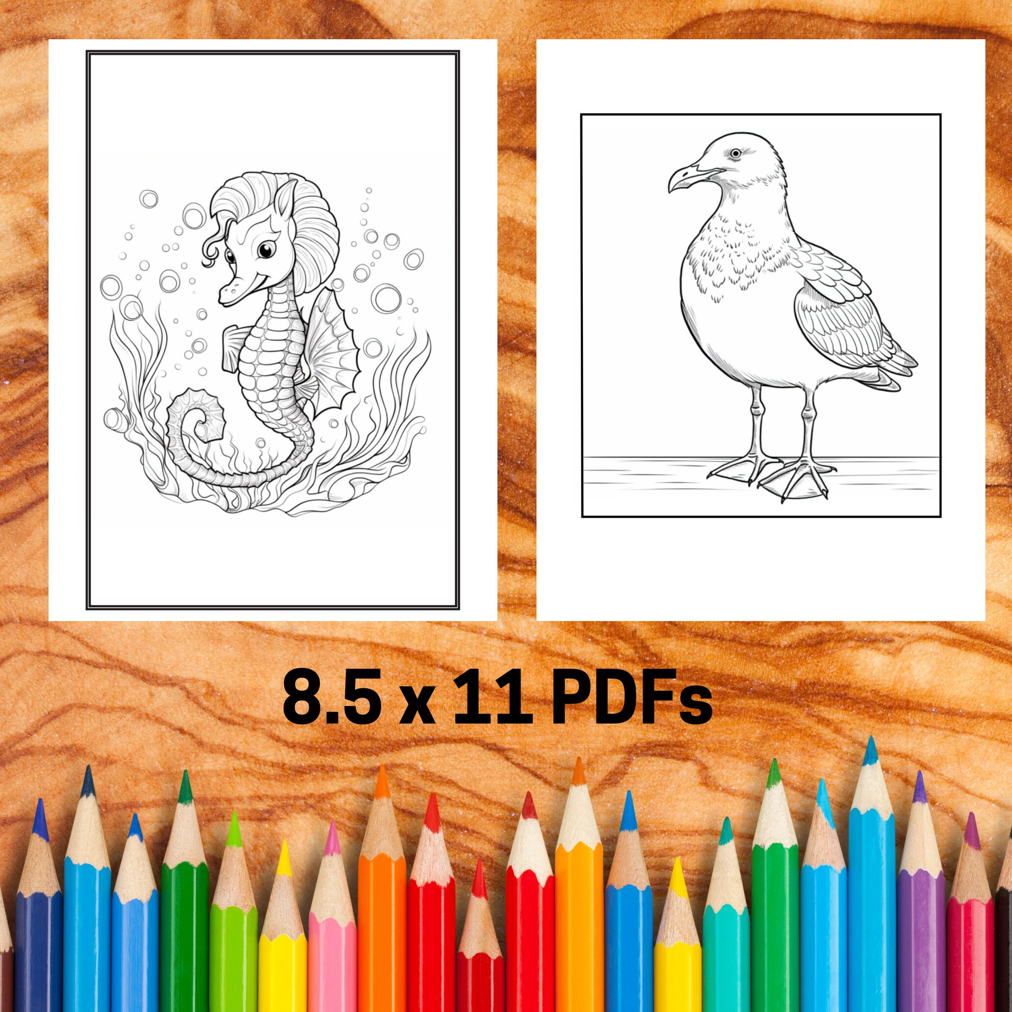 16 Beach Themed Coloring Pages for Kids Digital Download Ocean Themed ...