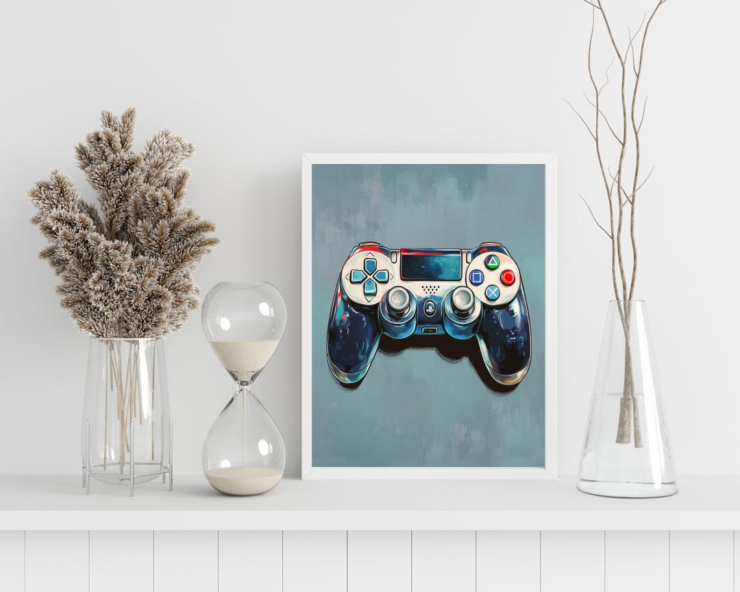 Video Game Controller Art Print (digital Download) - Etsy