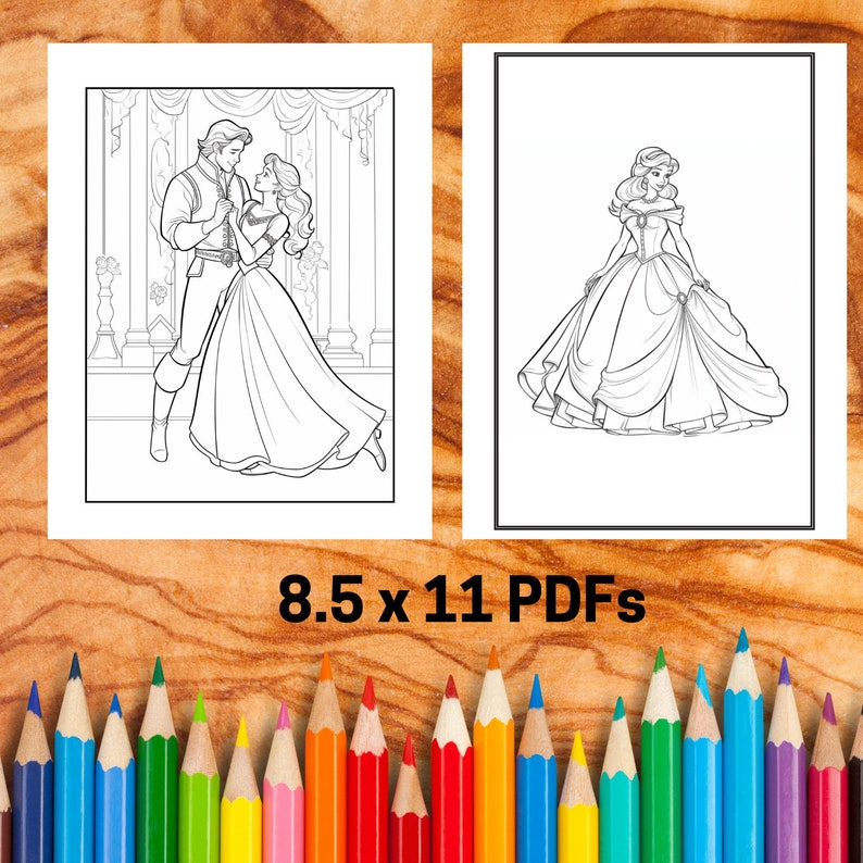 15 Princess Coloring Pages for Kids Digital Download - Etsy