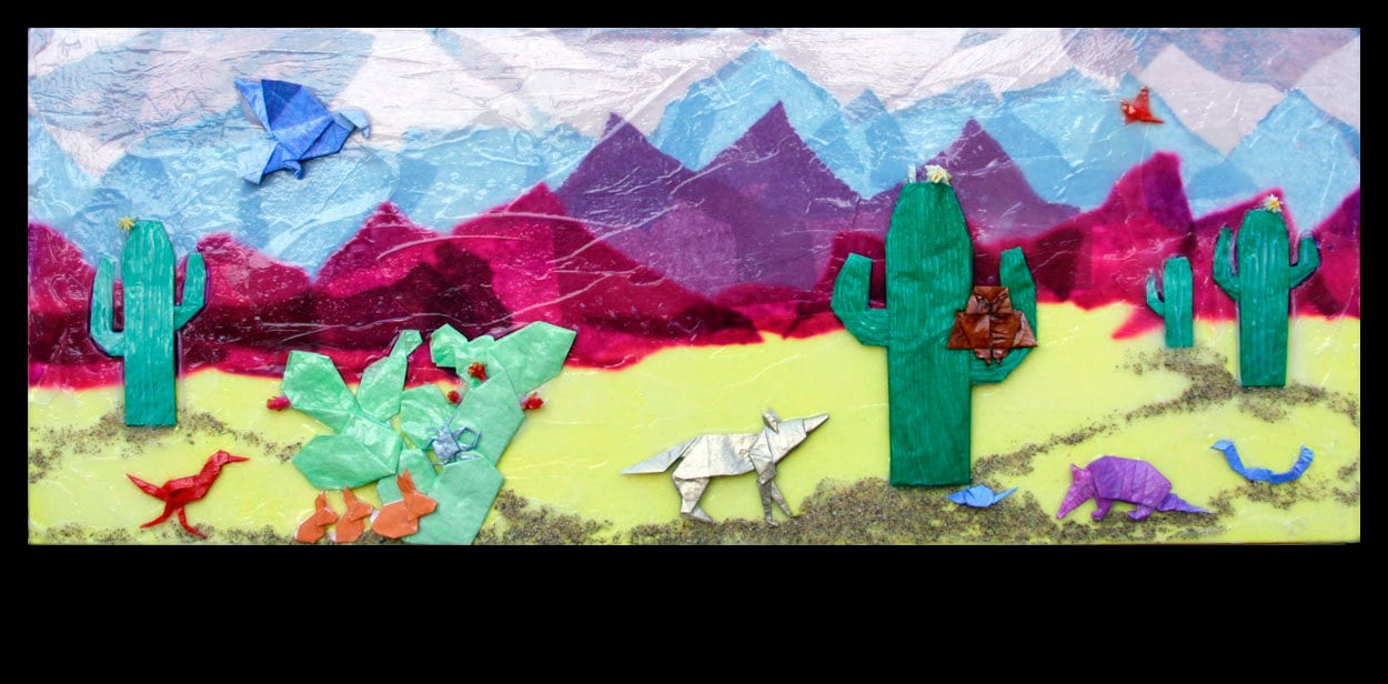 Desertscape, Southwest Desert, Coyote, Cactus, Saguaro - Art Print by ...