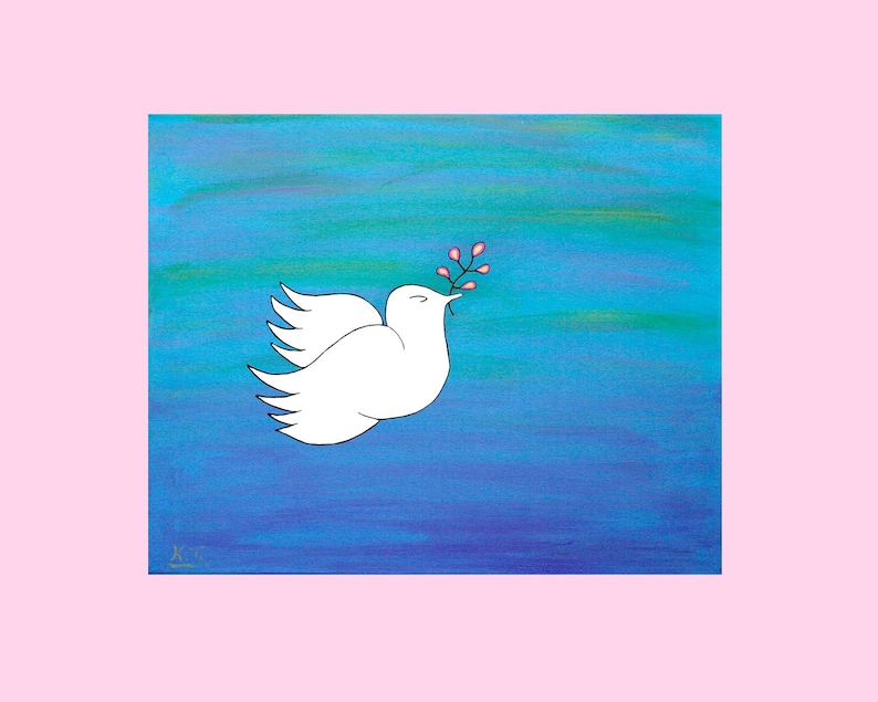 Bird of Hope, the Dove Art Print From Original Painting by Ken ...