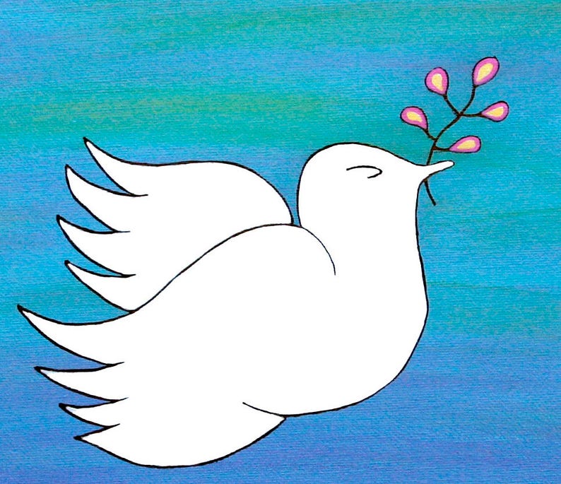 Bird of Hope, the Dove Art Print From Original Painting by Ken ...