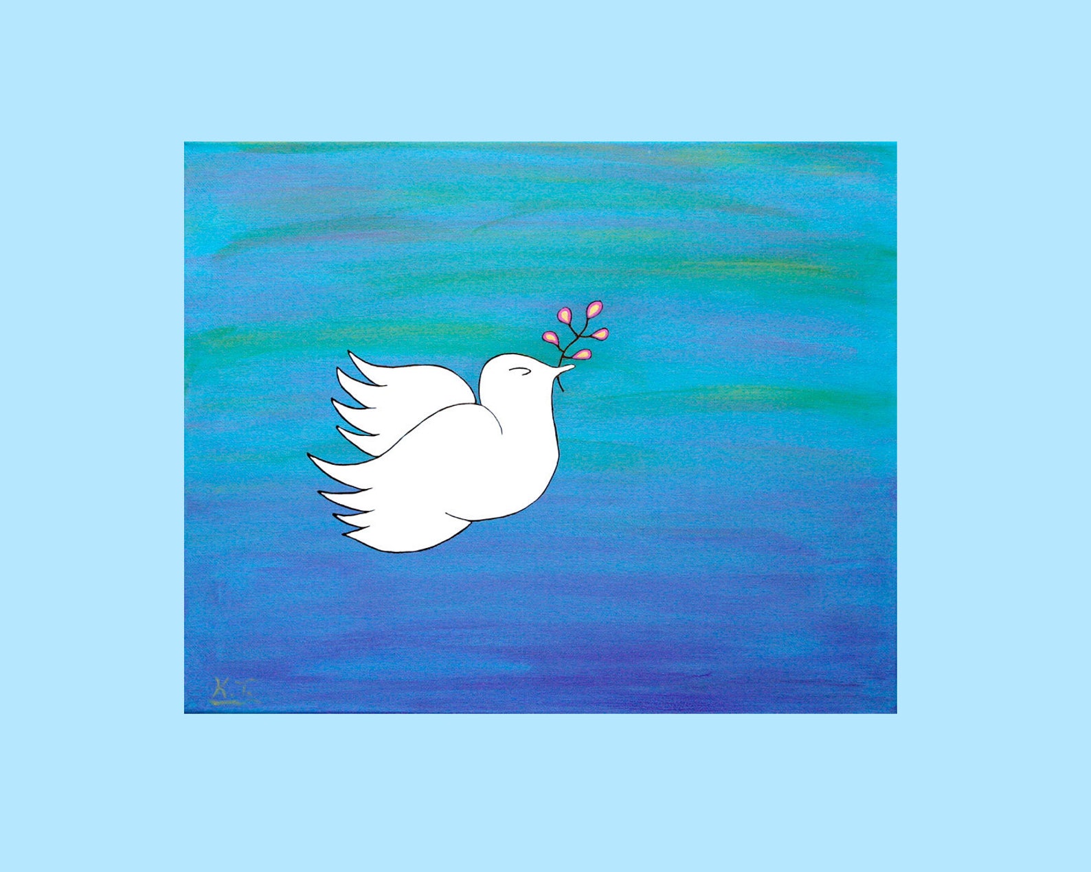 Bird of Hope, the Dove Art Print From Original Painting by Ken ...