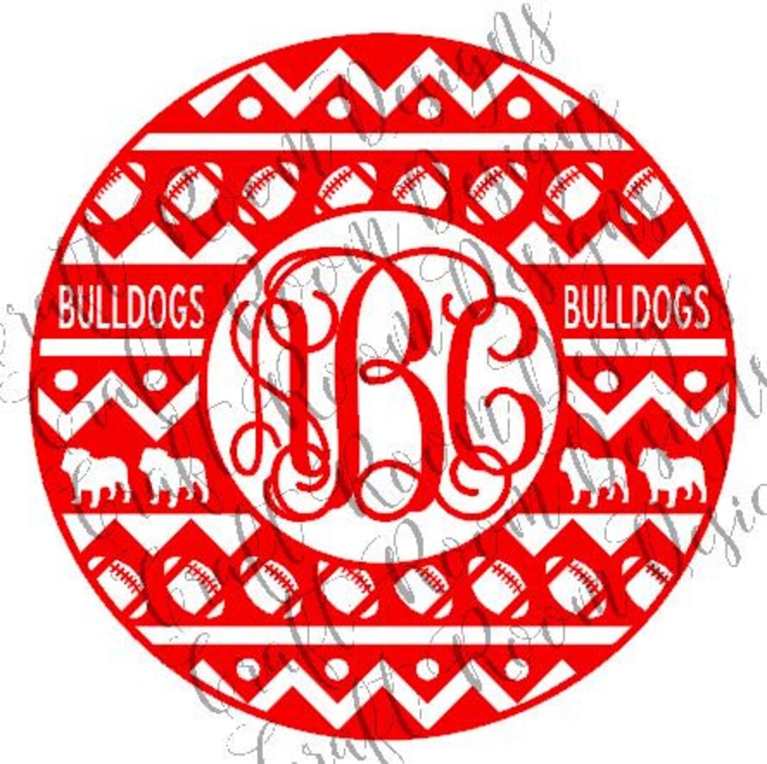 Bulldog Aztec Monogram Frame Digital Design - Etsy