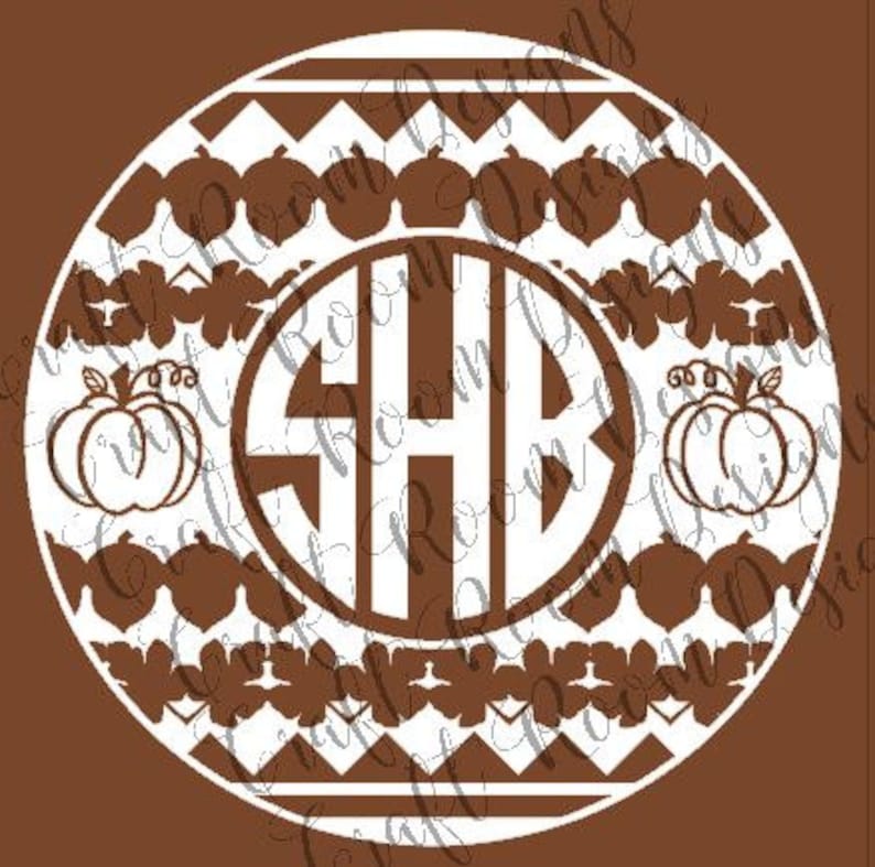 Fall Monogram Circle SVG Design - Etsy