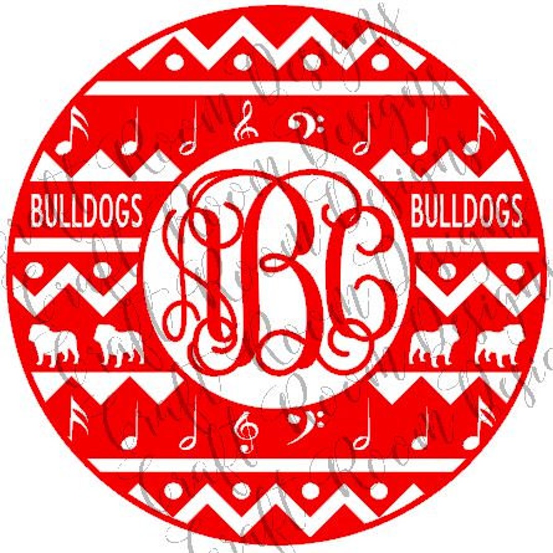 Bulldogs Band Aztec Monogram Frame Digital Design - Etsy