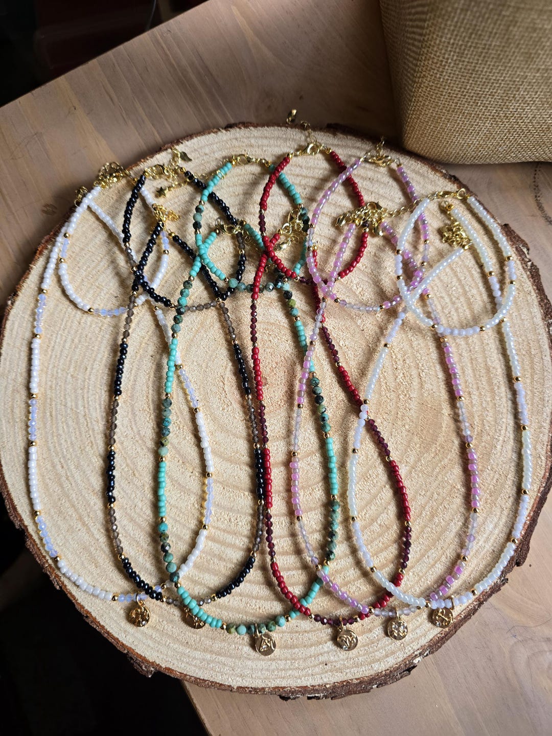 Zodiac Gemstone Choker Necklace & Bracelet Set: Astrology Jewelry - Etsy