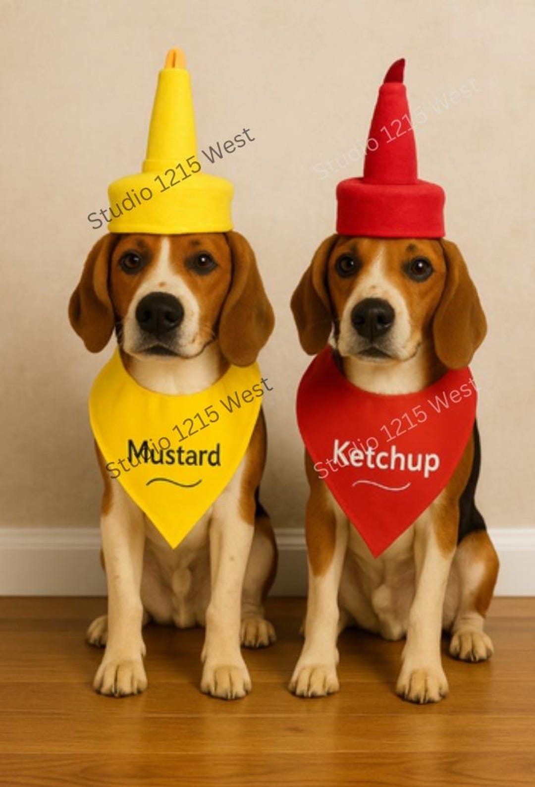 Ketchup and Mustard Dog Costume Set, Funny Halloween Pet Outfit, Dog ...