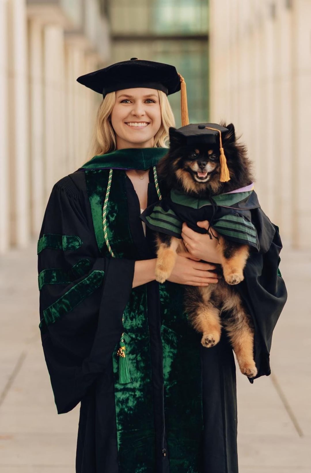 Detailed Dog Regalia Doctoral Graduation Cap and Gown (your Choice of ...