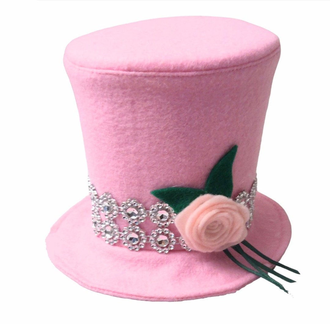 Dog Hat, Dog Top Hat With Flower, Pink Dog Hat Wedding Top Hat Dogs ...