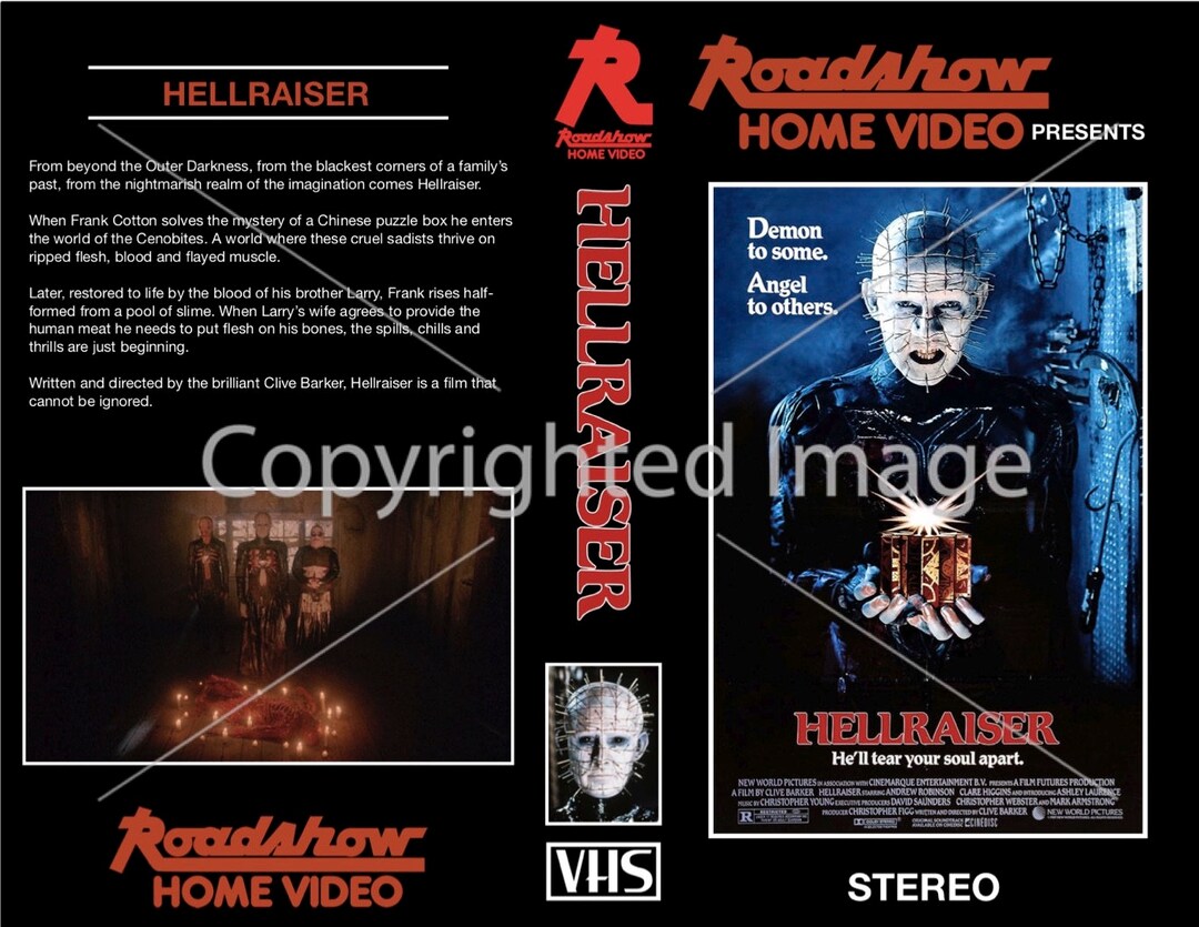 Hellraiser 1987 Custom Printable VHS Cover/sleeve PDF Download - Etsy