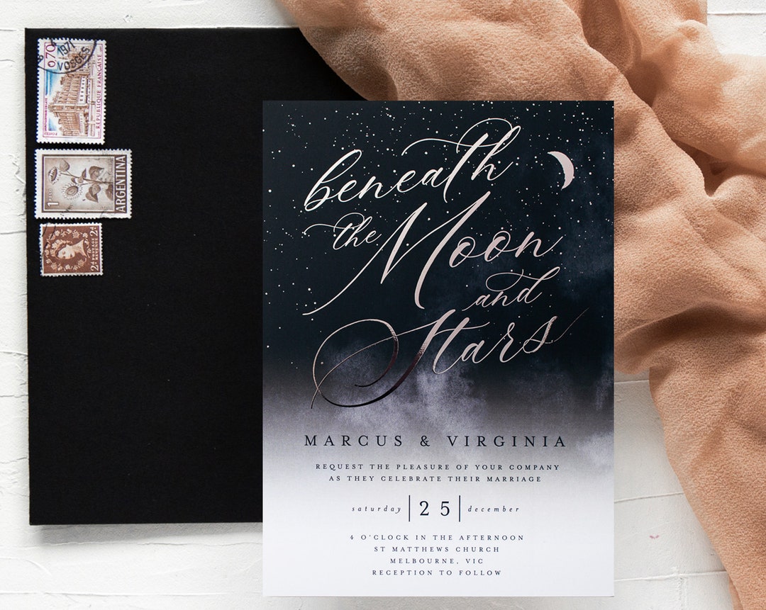 Galaxy Wedding Invitation Suite, Stars Wedding Invitation, Beneath the ...