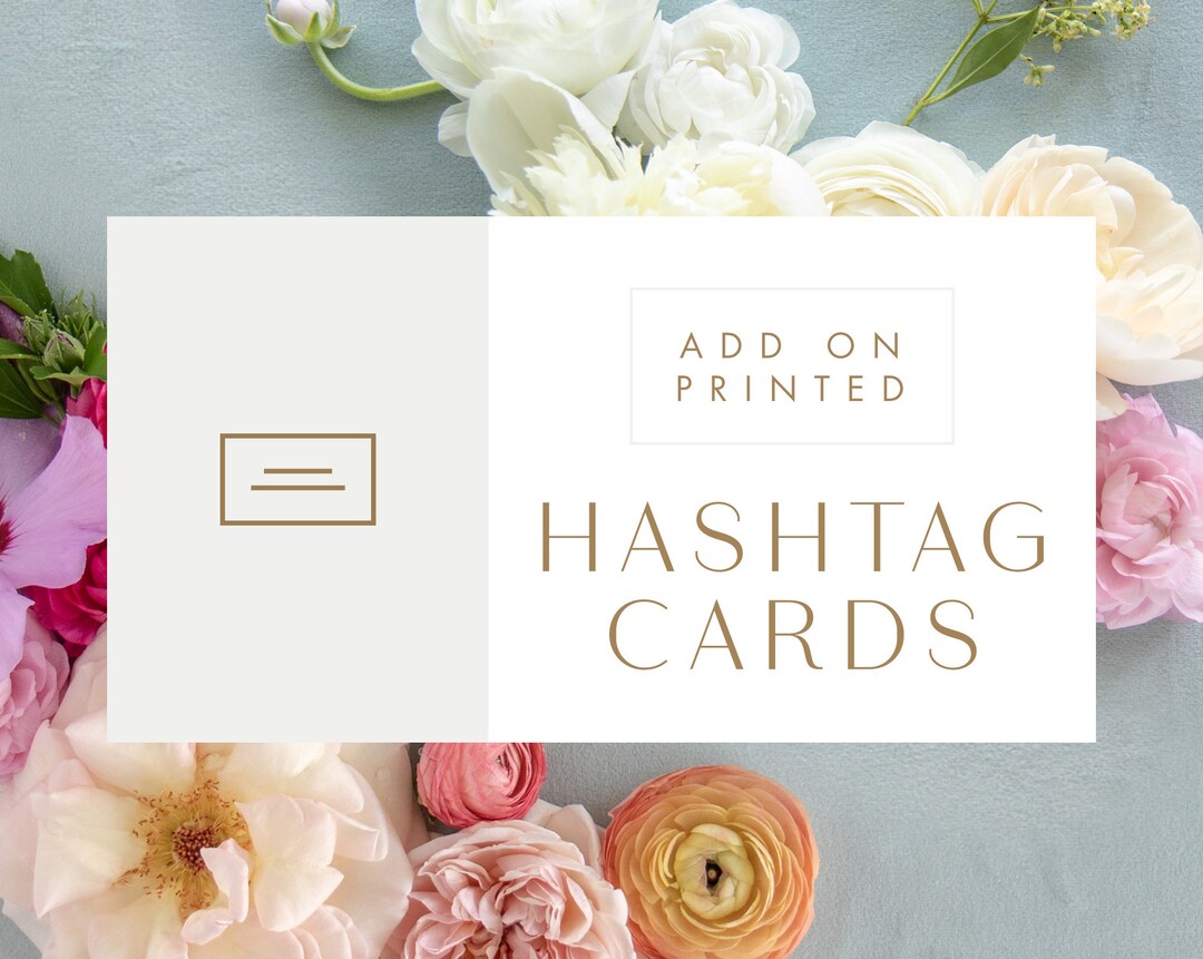Hashtag Card ~ MADE TO MATCH Invitation Add On - Etsy