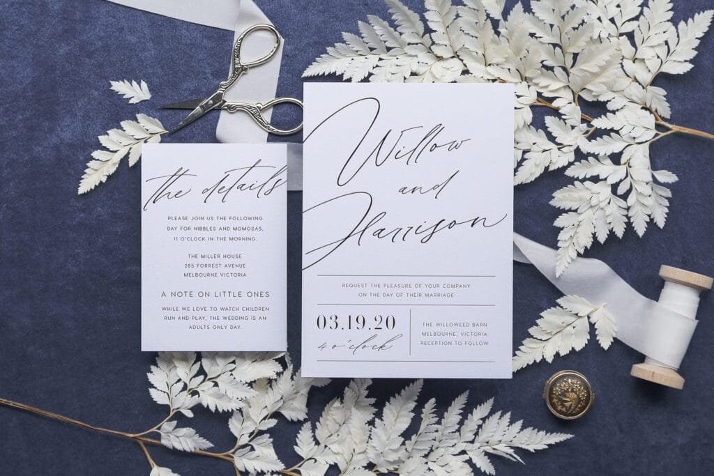Simple White Wedding Invitation Suite White Wedding - Etsy