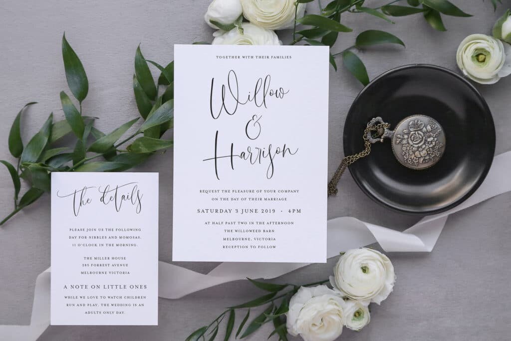 Simple White Wedding Invitation Suite White Wedding | Etsy