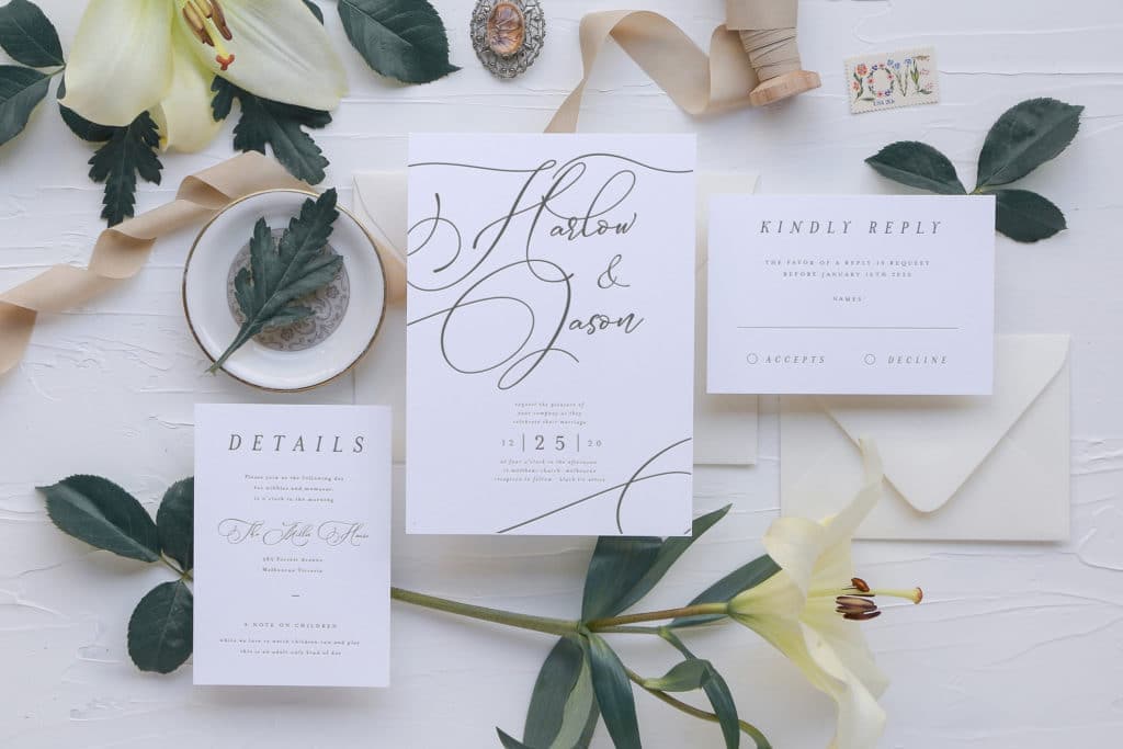 Simple White Wedding Invitation Suite White Wedding - Etsy